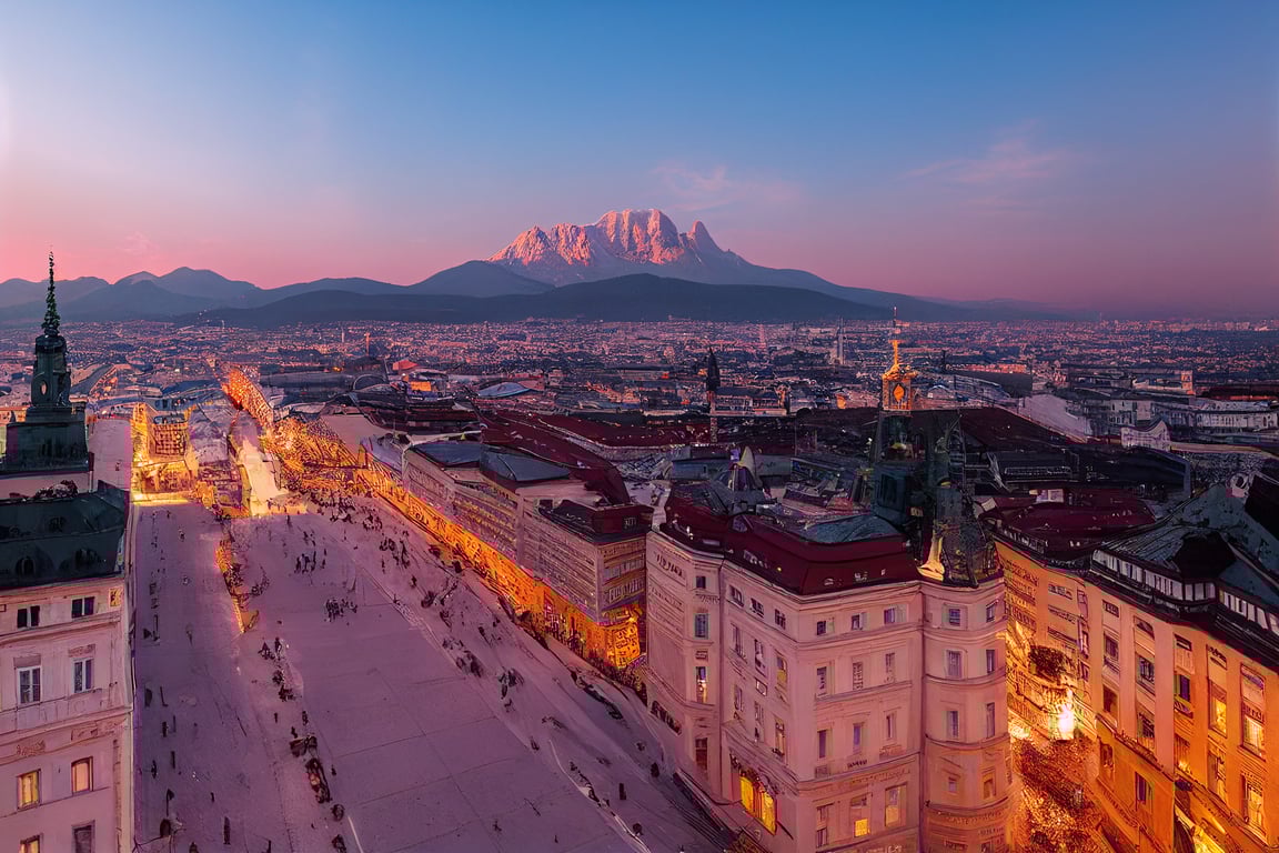 prompthunt: vienna,various buildings and street of vienna,snow ...