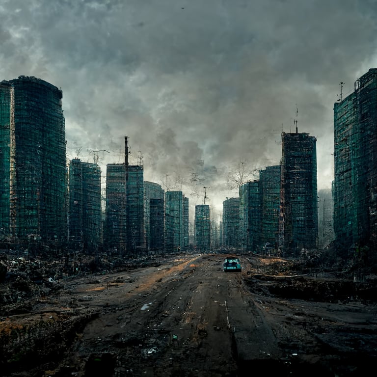 Destroyed City Street View