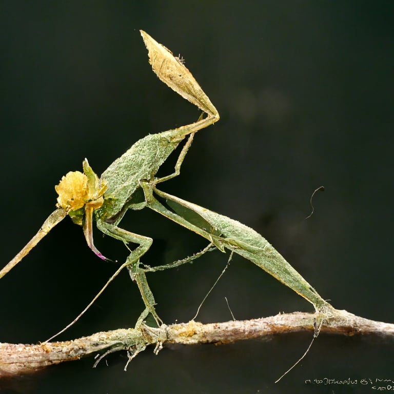 Praying Mantis Eating Spider