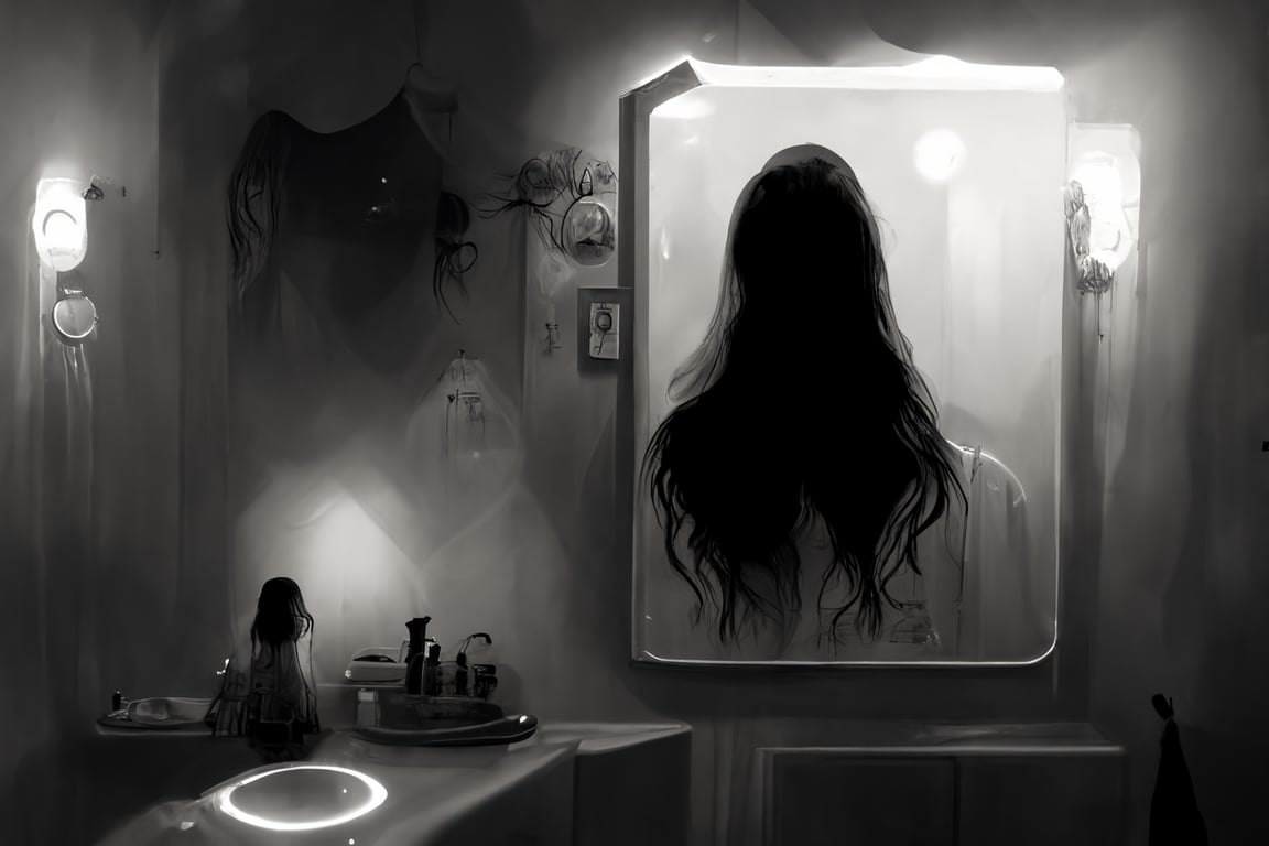 Scary Creepy Girl In Bathroom