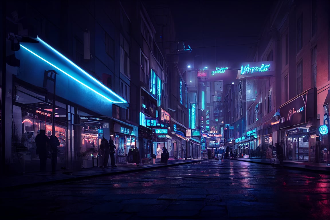 Downtown Street View Night