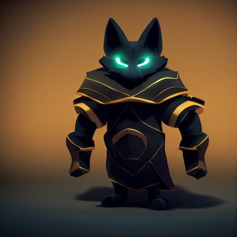 prompthunt: dark wolf knight , wakfu style, ankama,dofus, octane render