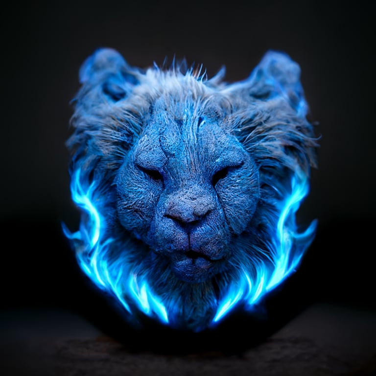 Blue Fire Lion