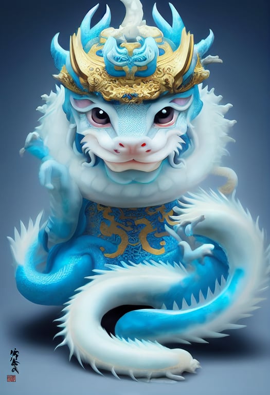 Blue Chinese Dragon