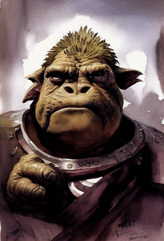 prompthunt: watercolor portrait of a gamorrean from star wars by Frank ...