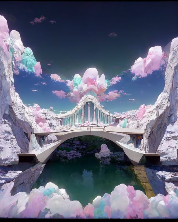 prompthunt: Unreal engine, A very high resolution image of marshmallow retro optic bridge to ...