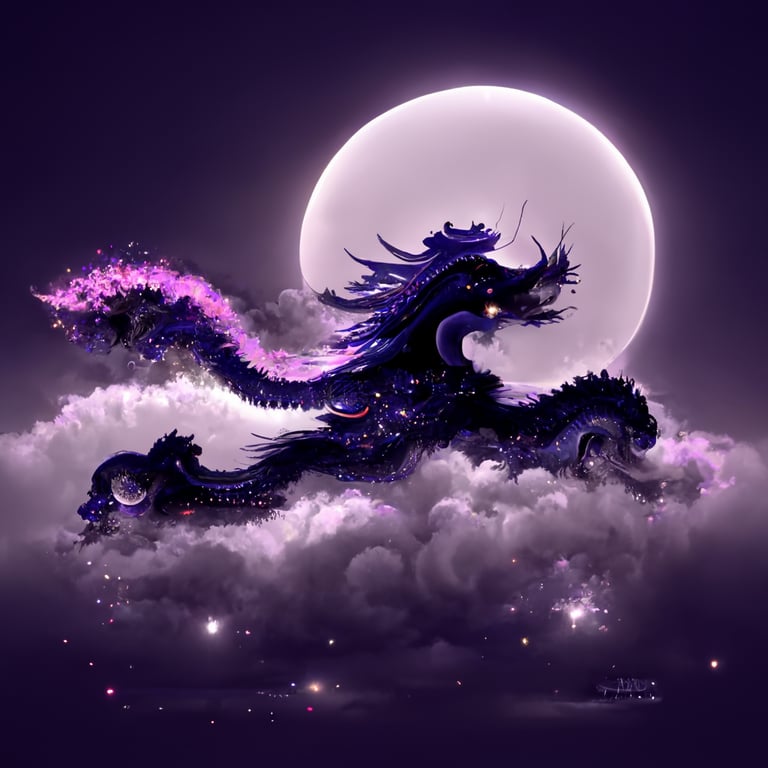 Anime Night Sky With Full Moon