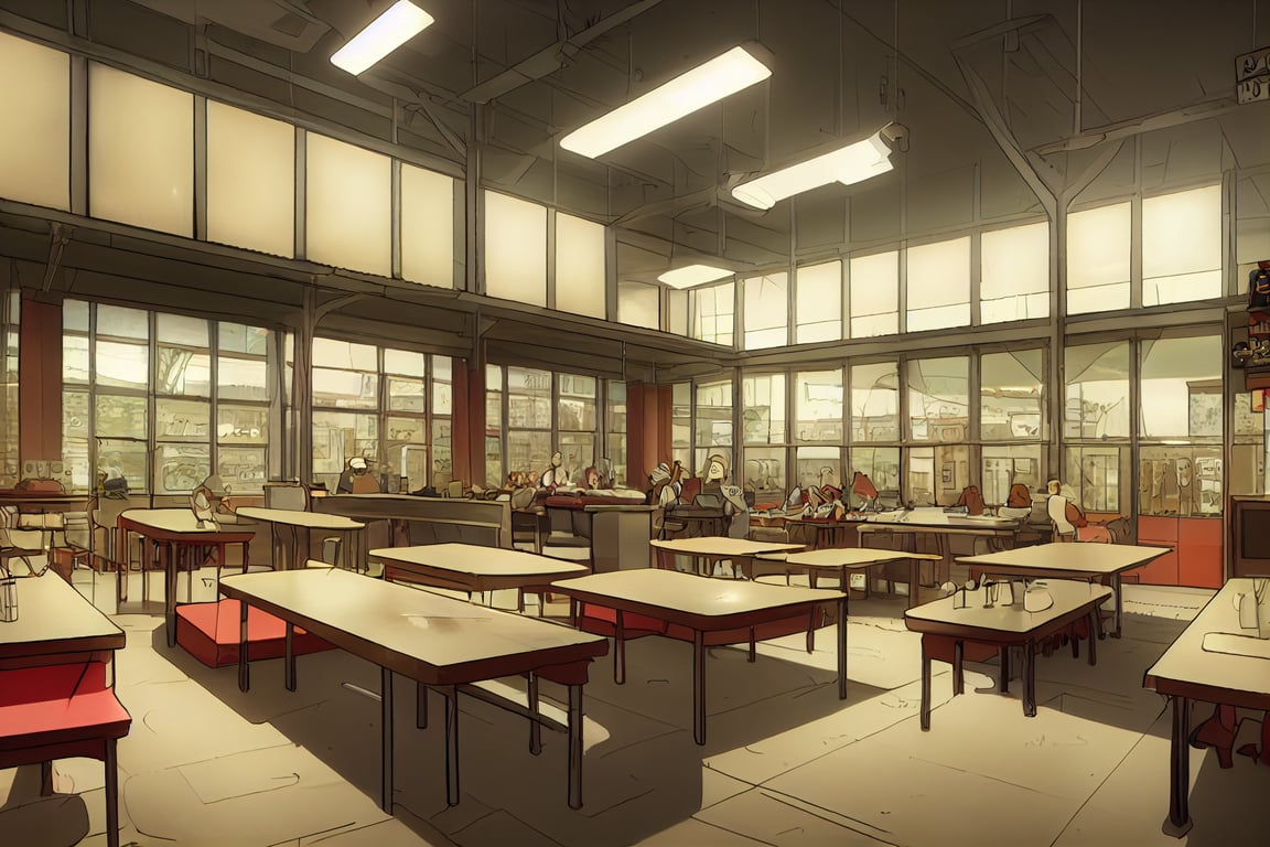 Anime School Cafeteria