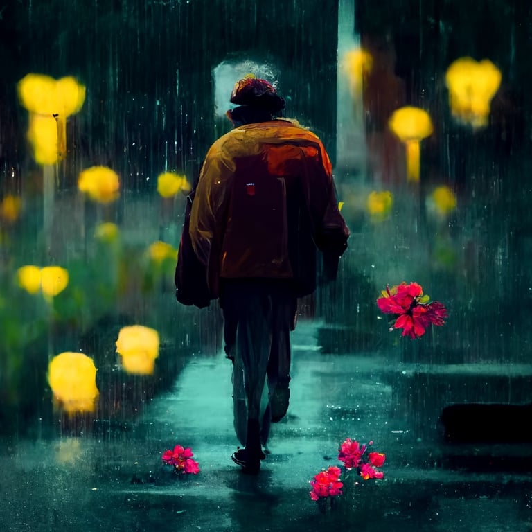 Lonely Man In Rain