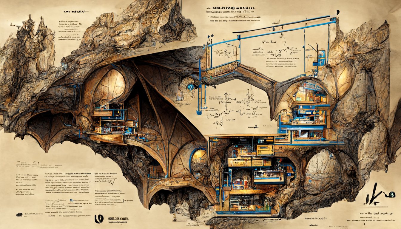 prompthunt: chematic instructions of how to build the batcave, da vinci ...