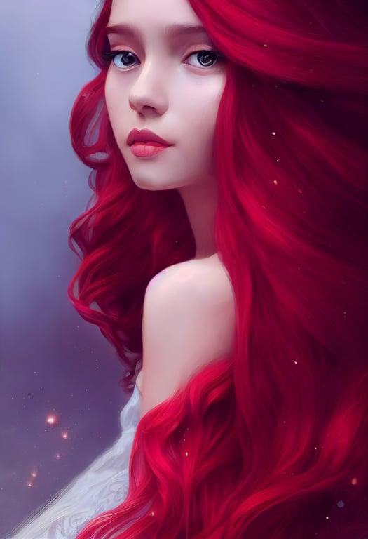 prompthunt: Beautiful princess cutecore with super long scarlet hair ...