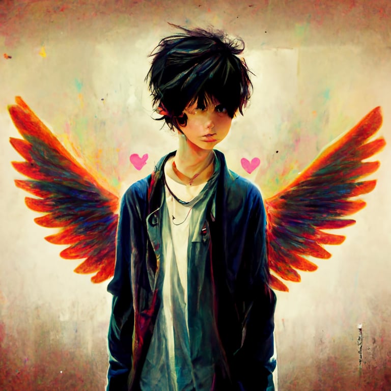 Anime Boy With Wings Wallpaper