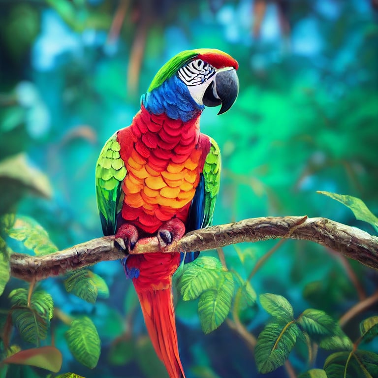 Rainforest Parrot Flying