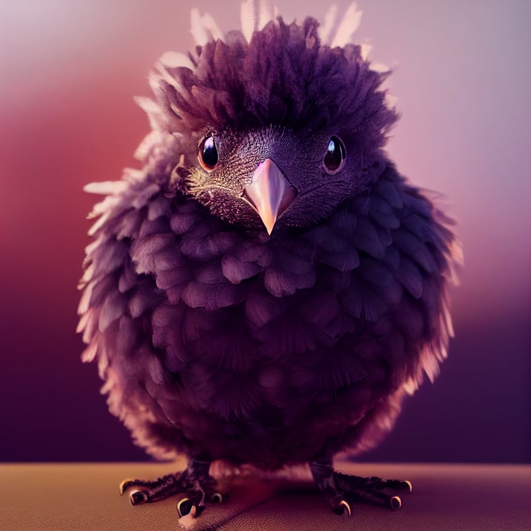Fluffy Baby Crow