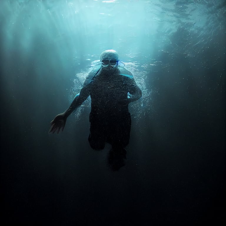 Person Floating Underwater