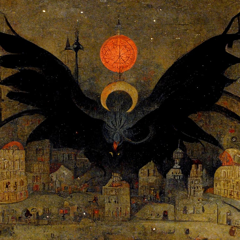 Medieval Demon Painting
