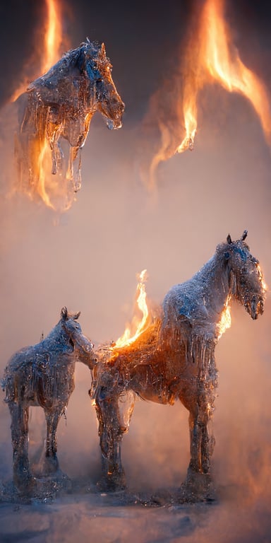 Ice Flame Horses