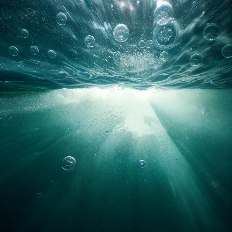 Underwater Looking Up At Surface