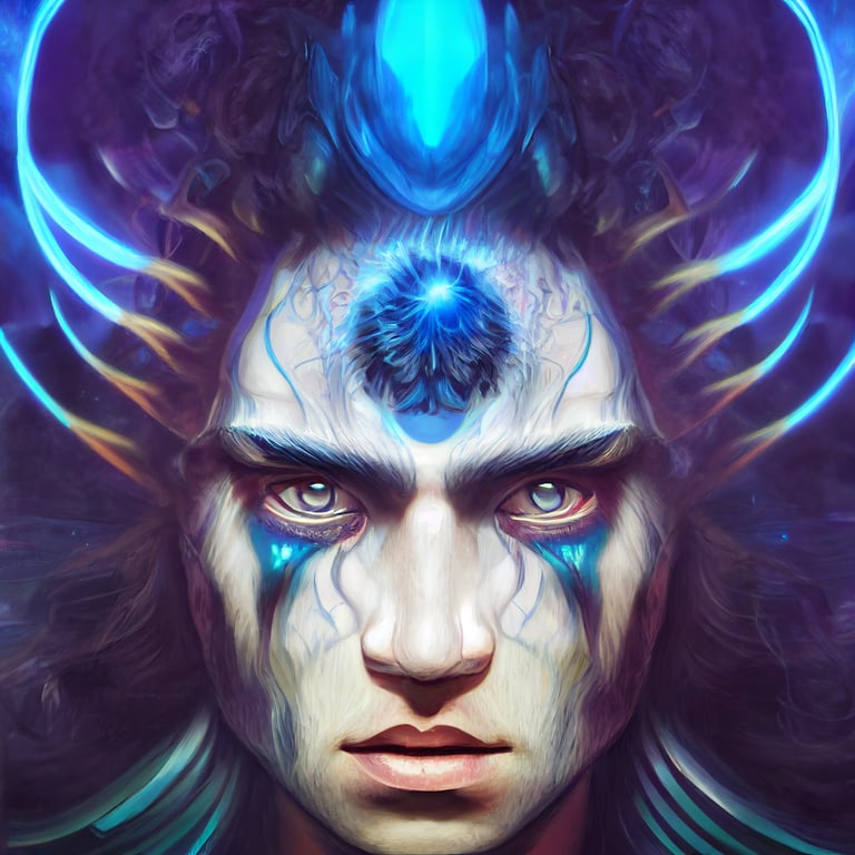 prompthunt: Aesir Astral Atlantean God, thunder eyes, eye effects ...