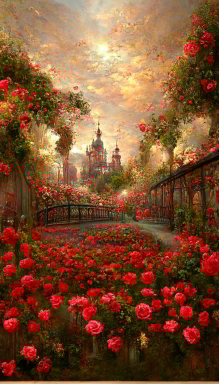 Beautiful Red Roses Garden