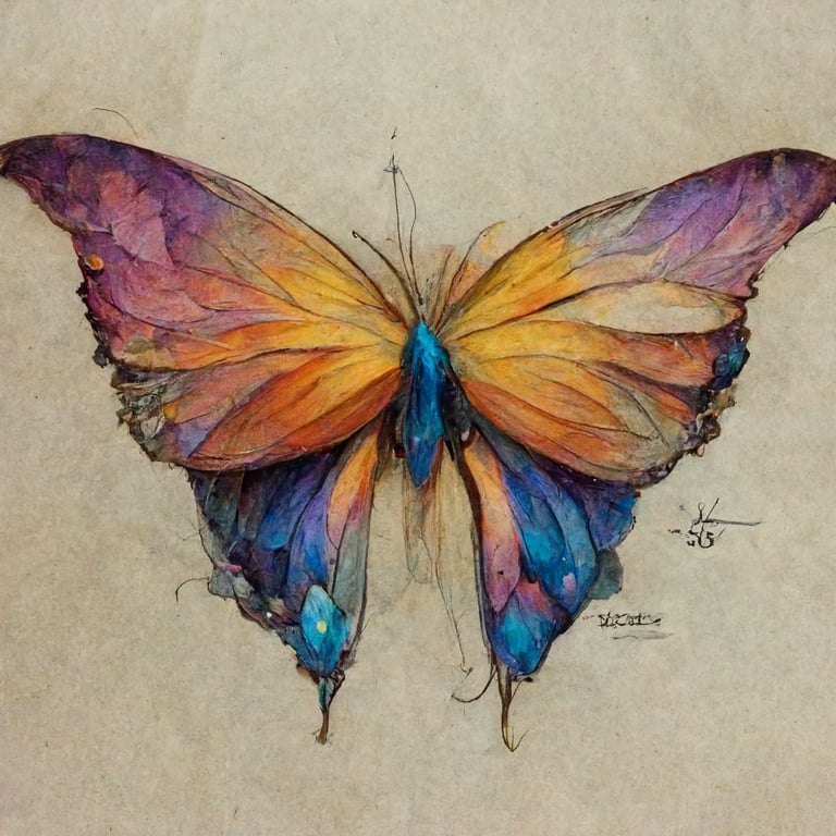 Butterfly Side View Drawing