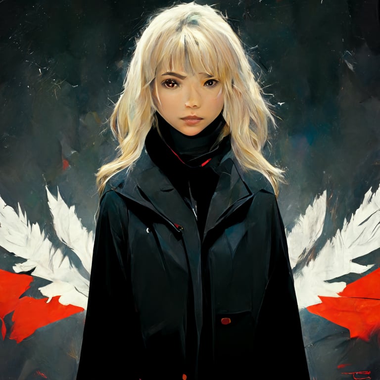 Anime Girl With Yellow Hair And Red Eyes