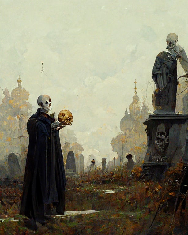 Hamlet Skull Painting