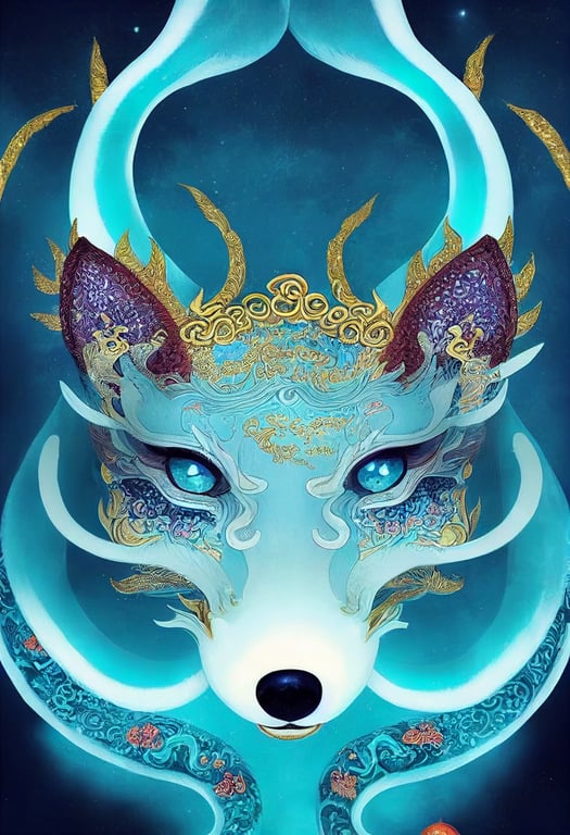 Blue Nine Tailed Fox