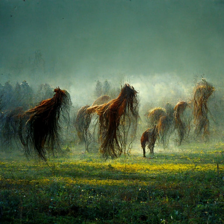 Horses Running In A Meadow