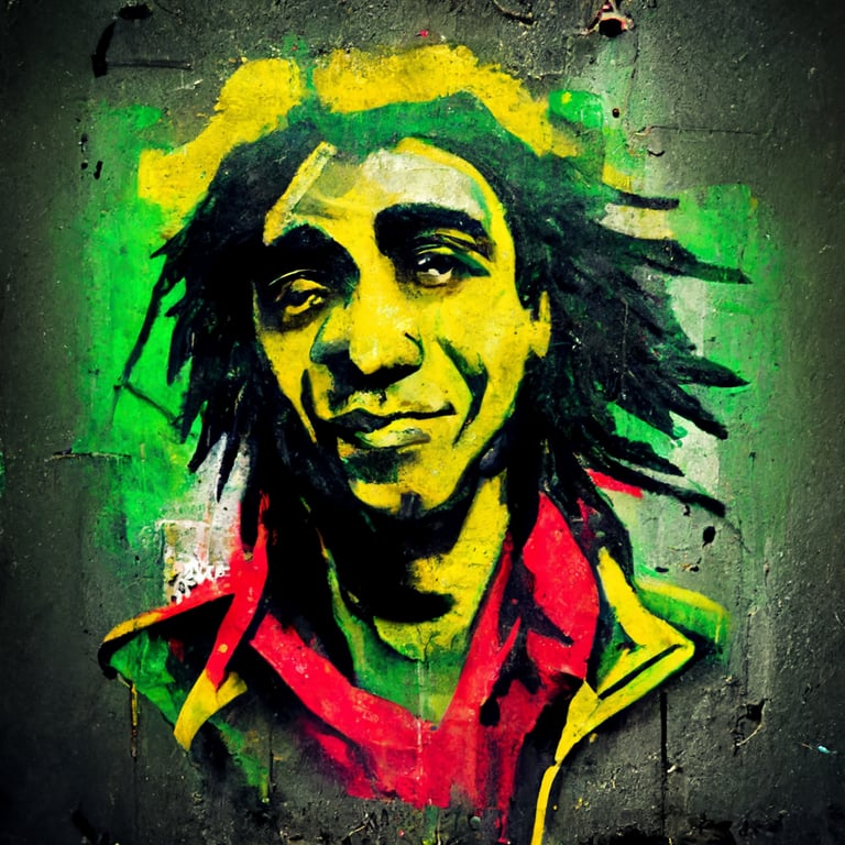 Green Yellow Red Bob Marley