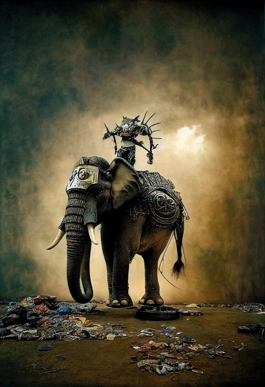 Charging Elephant Drawing