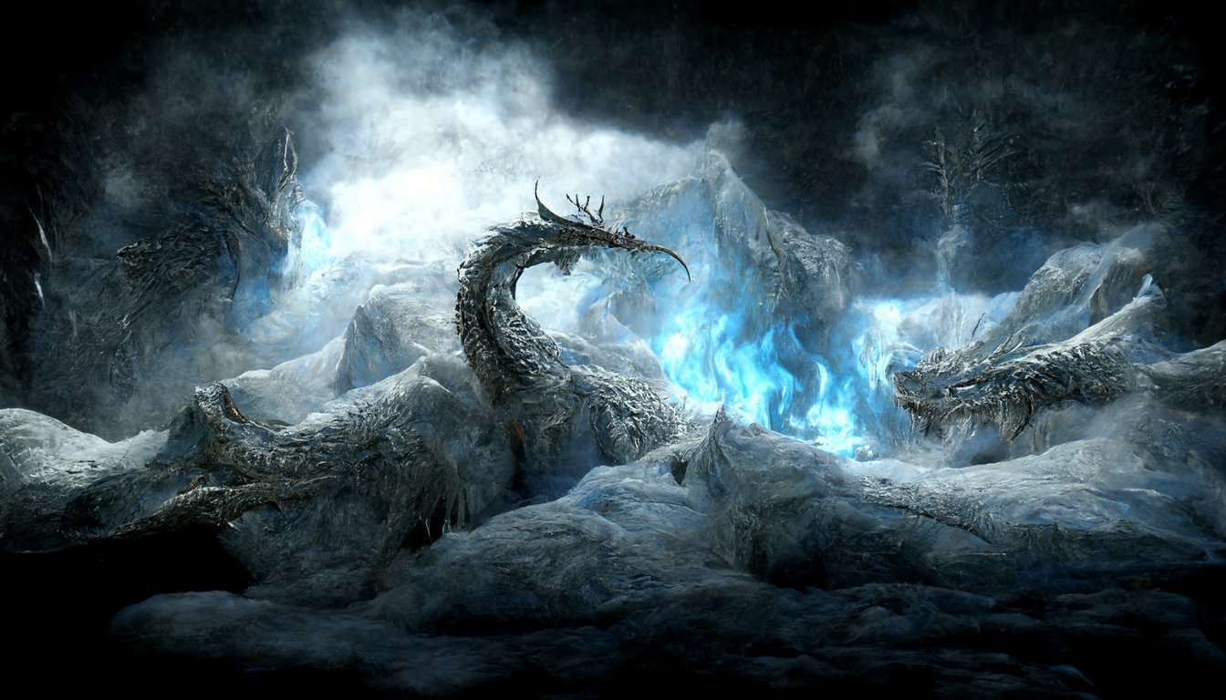 Dark Ice Dragon Wallpaper