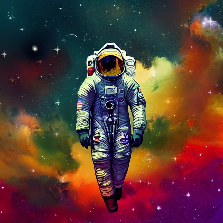 Astronaut Floating In Space Art