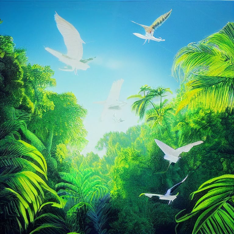 Rainforest Birds Flying