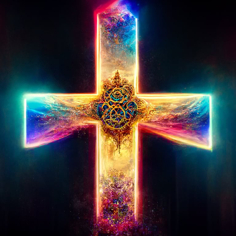 Galaxy Background With Cross