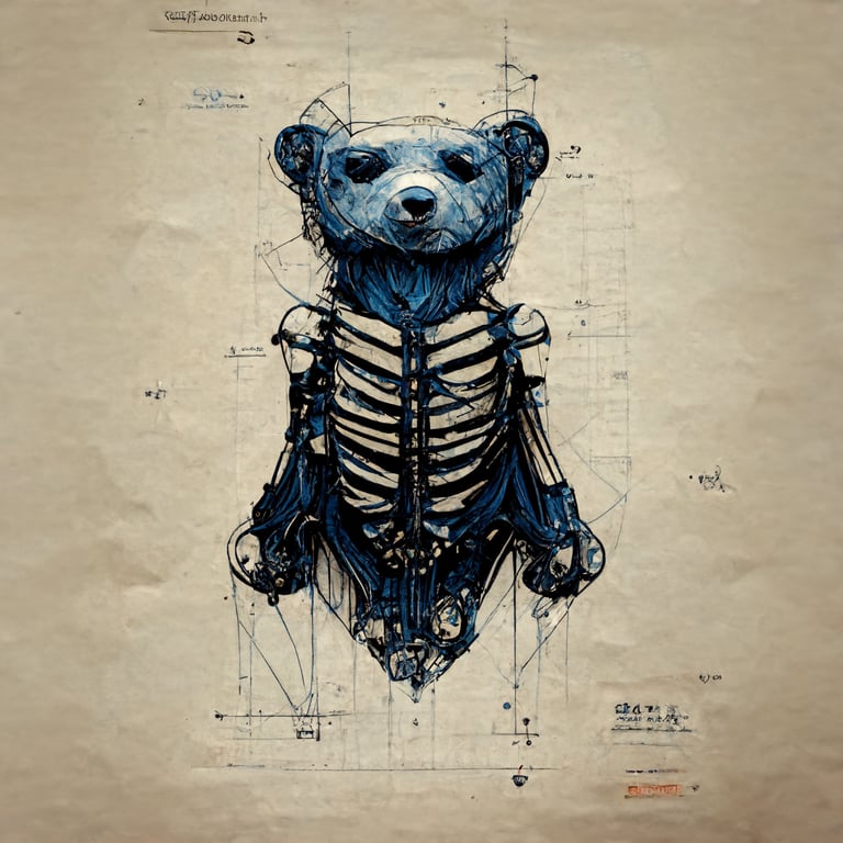 Teddy Bear Skull Drawing