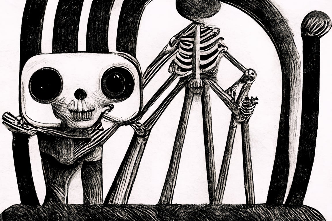 Cute Skeleton Drawing