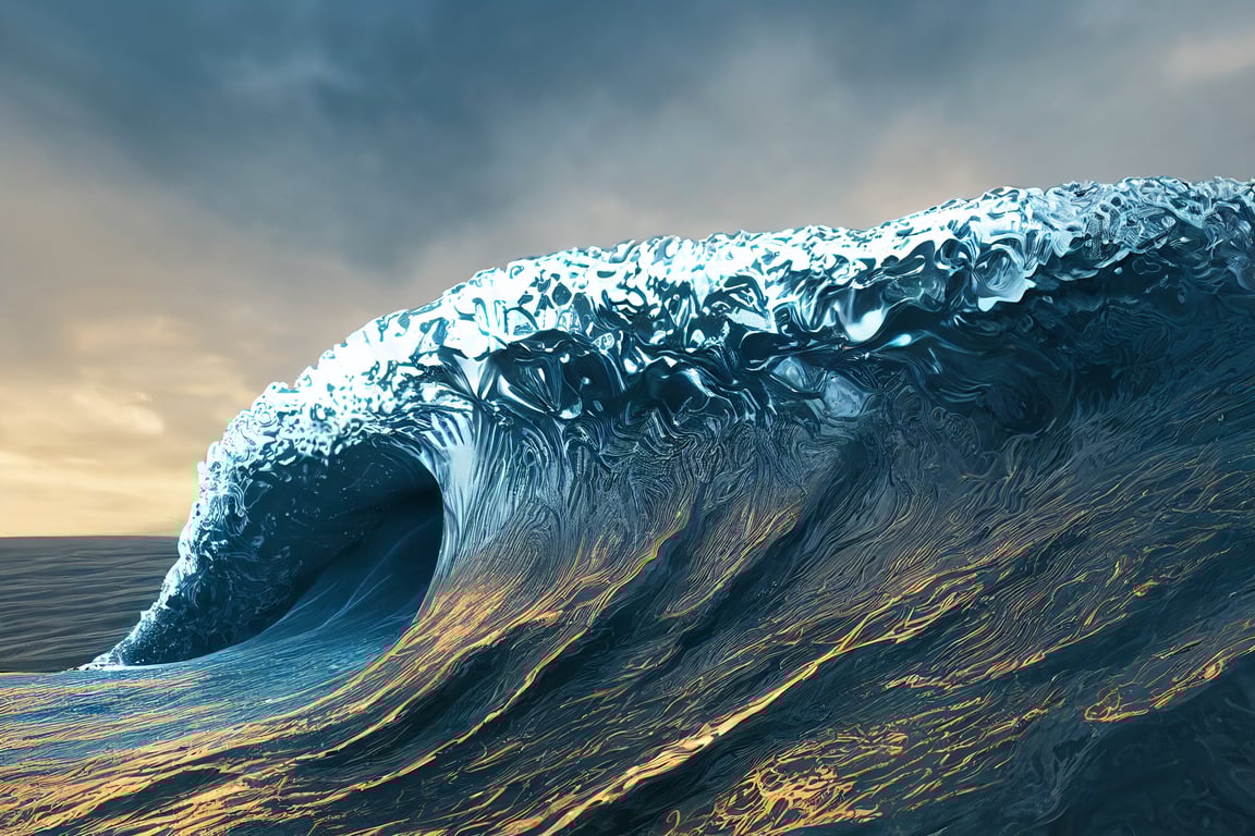 Real Frozen Tsunami Wave