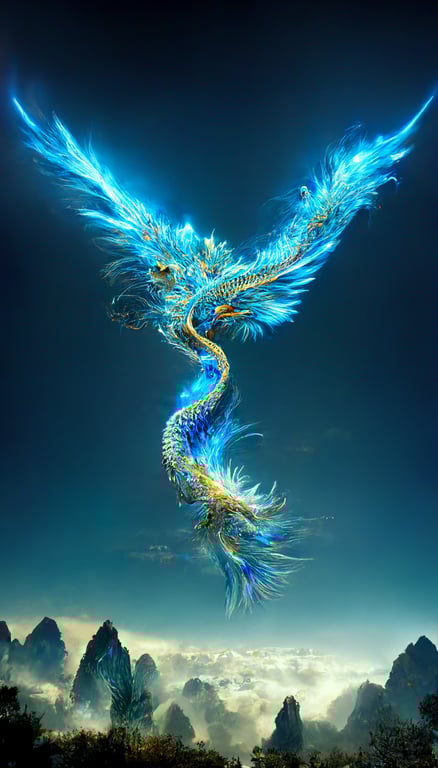 Blue Phoenix Wallpaper Hd