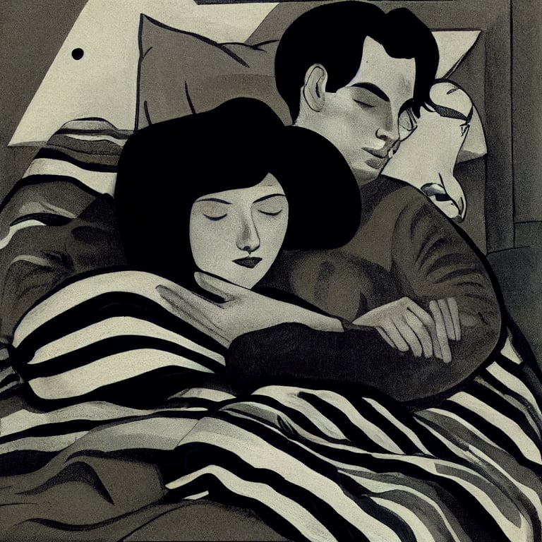 Drawings Of Couples Cuddling In Bed