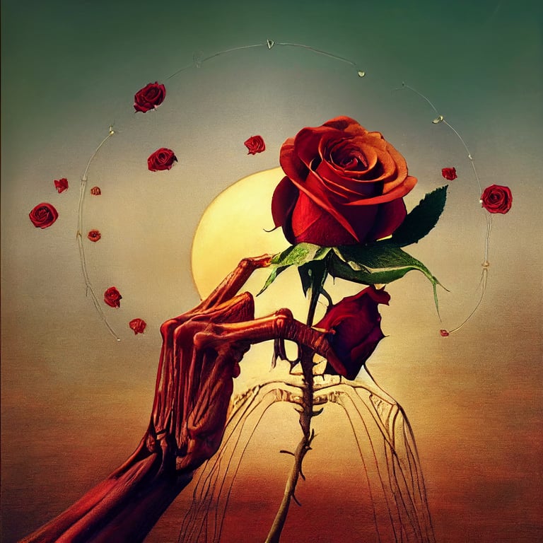 Bleeding Hand With Rose