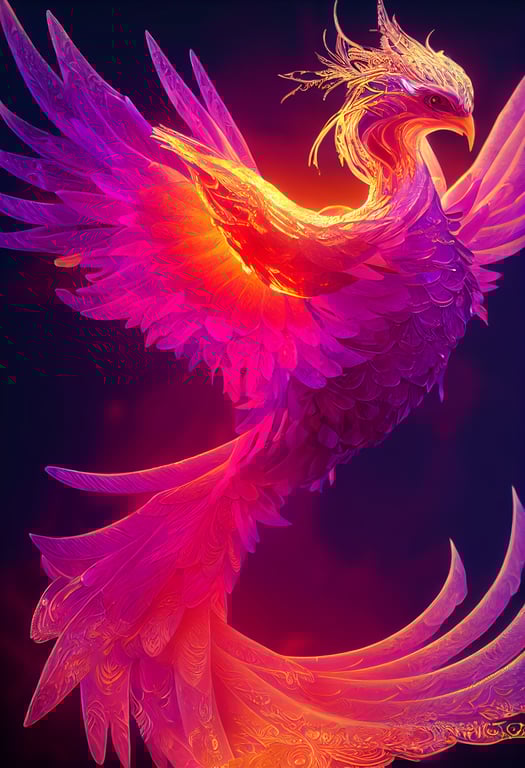 Pink Phoenix Bird