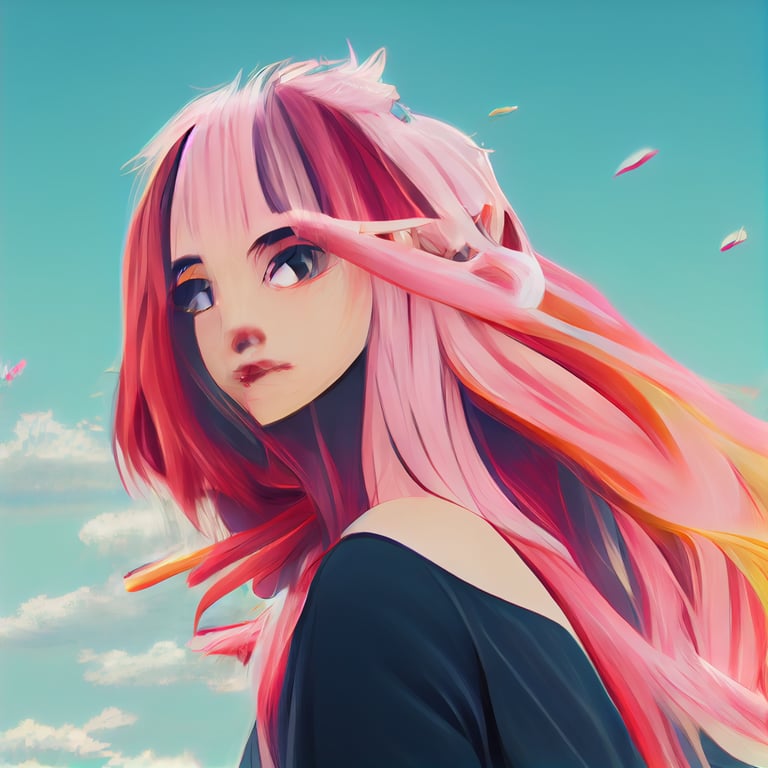 Anime Girl Looking Left