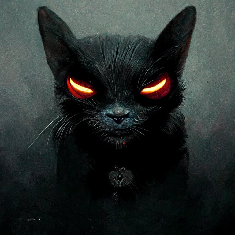 Evil Black Cat Drawings
