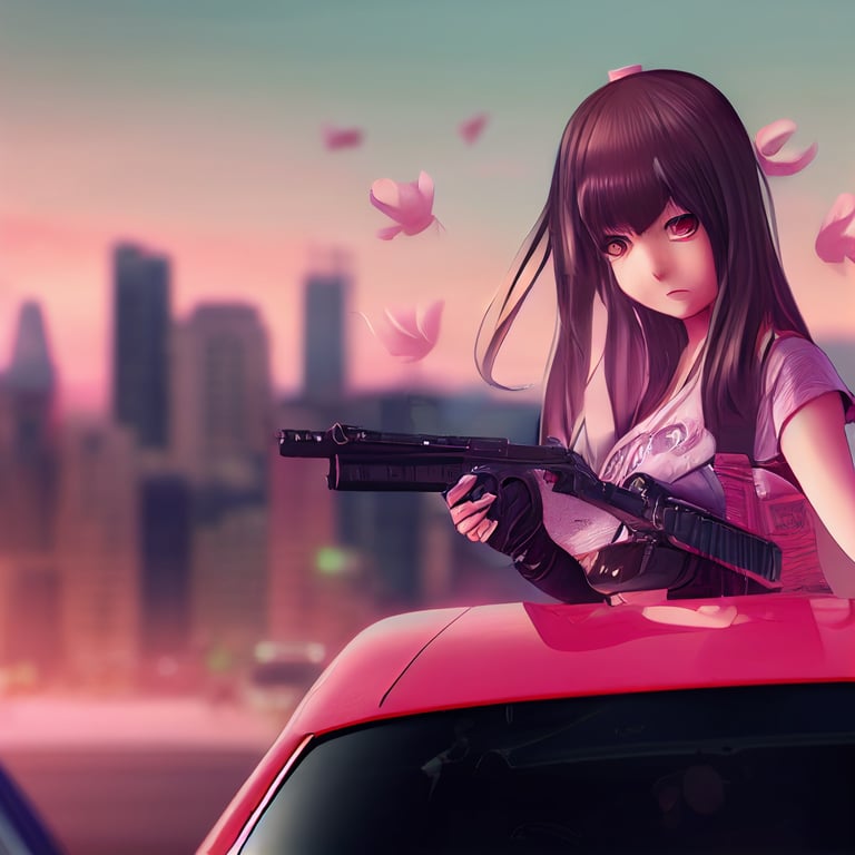 Anime Girl Render Gun