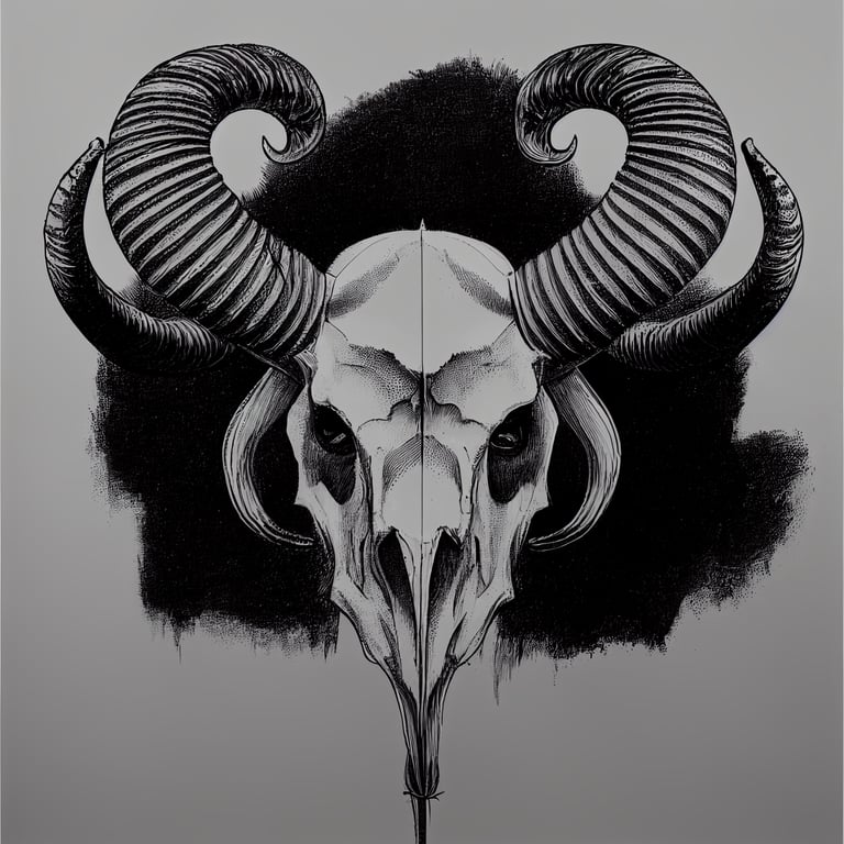 Goat Skull Drawing