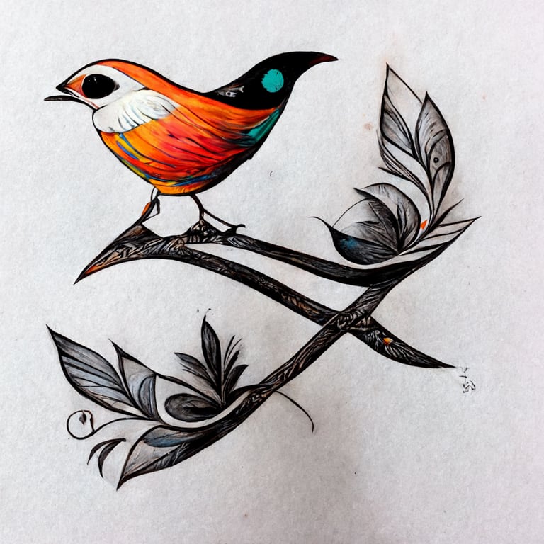 Robin Bird Tattoo Drawing