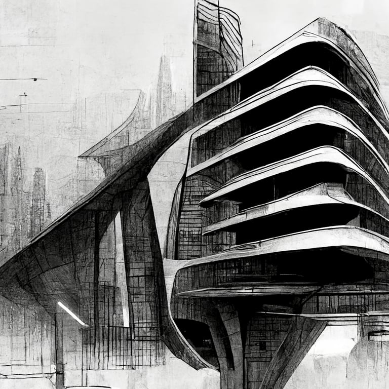 Futuristic Buildings Sketch