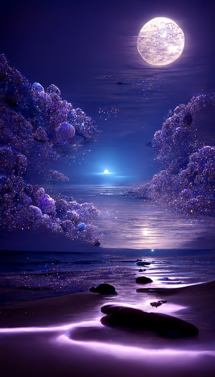 Sky Beach Moon