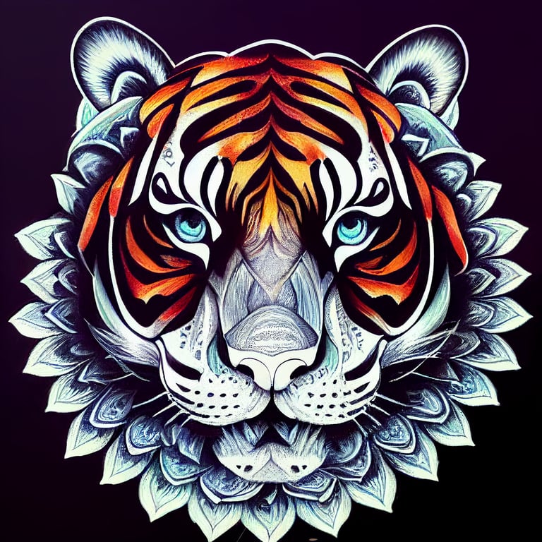 Tiger Head Coloring Page